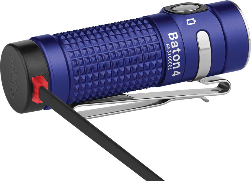Olight Baton 4 Regal Blue Aluminum Water Resistant 2.5" Flashlight BAT ...