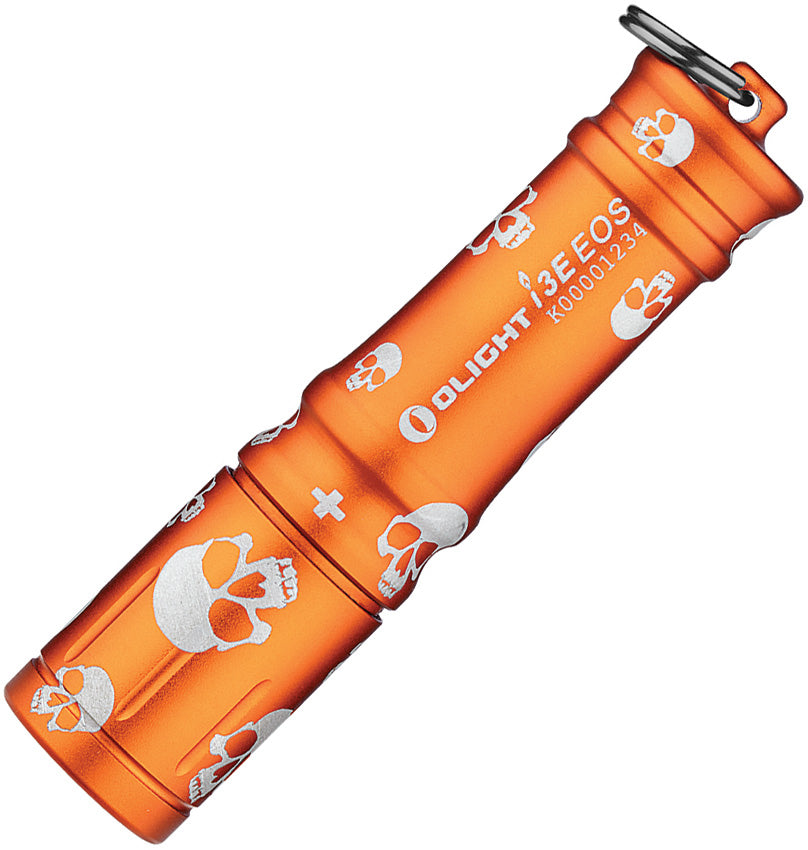 Olight i3E Keychain Skull Orange & White Water Resistant 2.38" Flashli ...