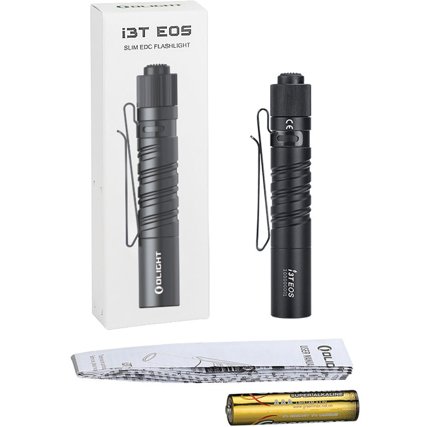 Olight i3T EOS Mini Flashlight Black Aluminum Water Resistant I3TEOSBK ...