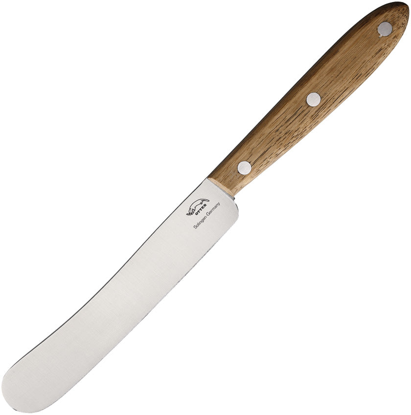 OTTER-Messer Table Smooth Brown Wood Stainless Fixed Blade Knife TE ...
