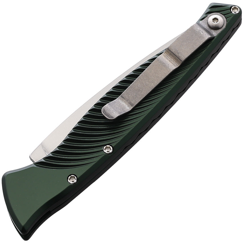 Piranha Knives Automatic DNA Knife Button Lock Green Aluminum CPM-S30V ...