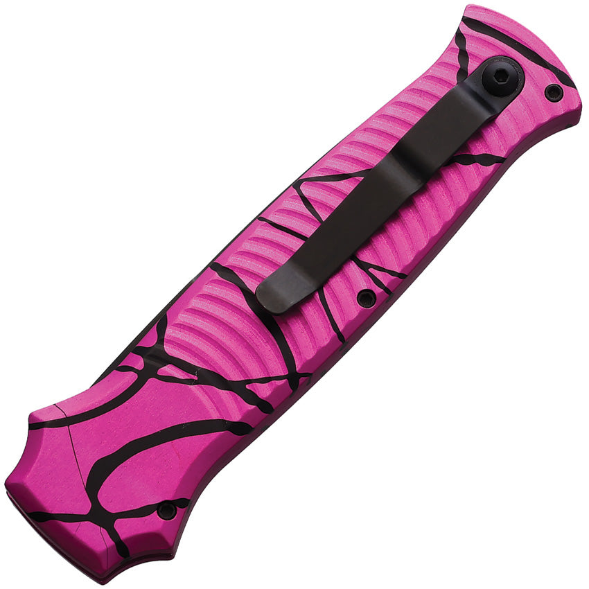 Piranha Knives Automatic Bodyguard Tactical Knife Button Lock Pink Cam ...