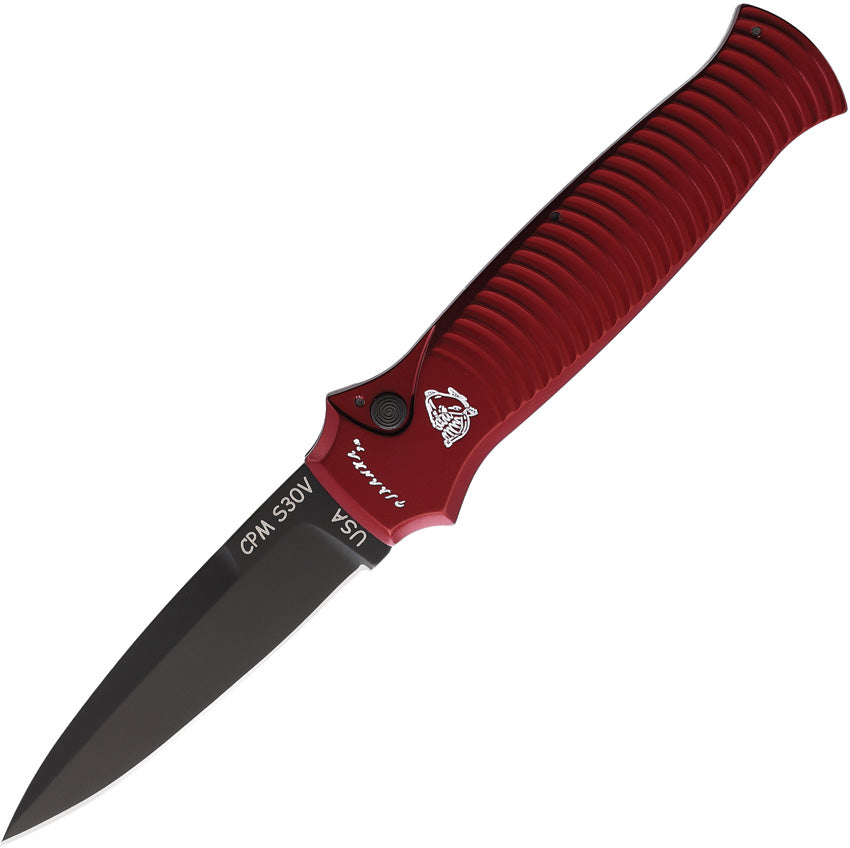 Piranha Knives Automatic Red Bodyguard Tactical Knife – Atlantic Knife ...