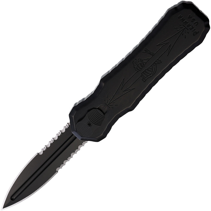 Piranha Knives Automatic Excalibur Tactical Knife OTF Black Aluminum S ...