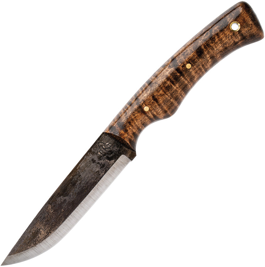 Pathfinder PKS Scorpion Curly Maple 1095HC Steel Fixed Blade Knife 300 ...