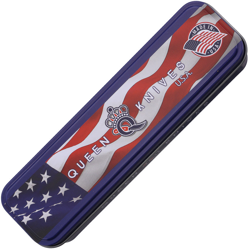 Queen Stockman Red Smooth Bone Folding 1095 Carbon Steel Pocket Knife ...