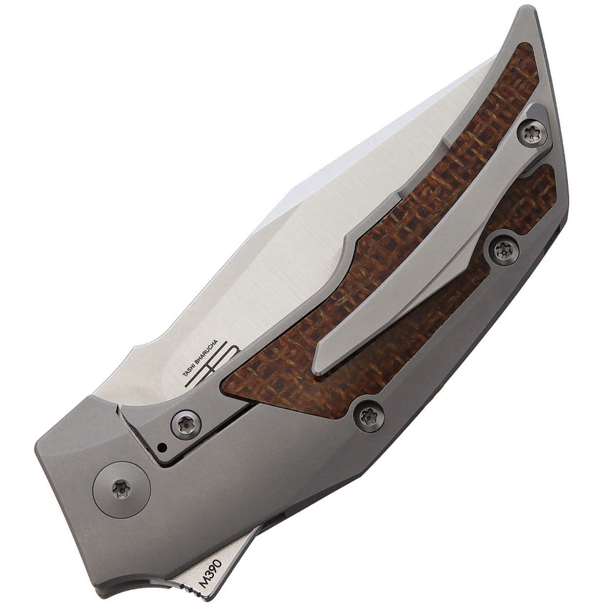Reate Knives T3000 Framelock Micarta & Gray Titanium M390 Foding Knife ...