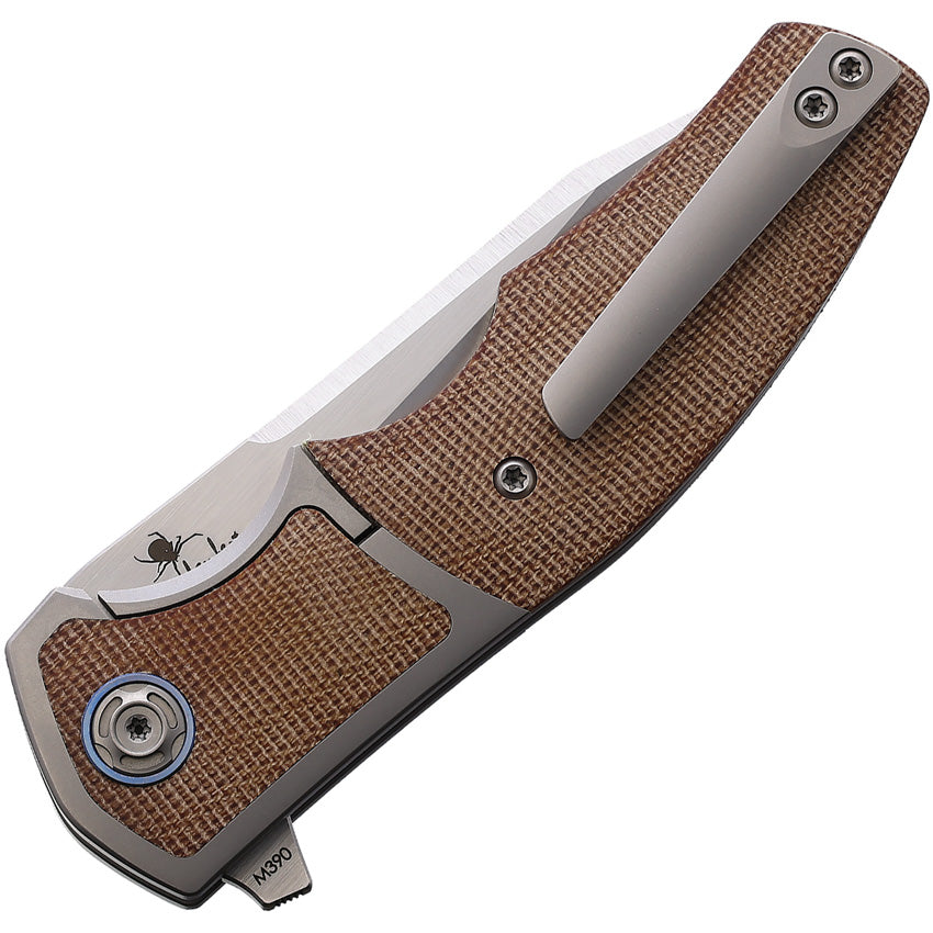 Reate Knives Mini Crossroads Pocket Knife Brn Micarta/Titanium Folding ...