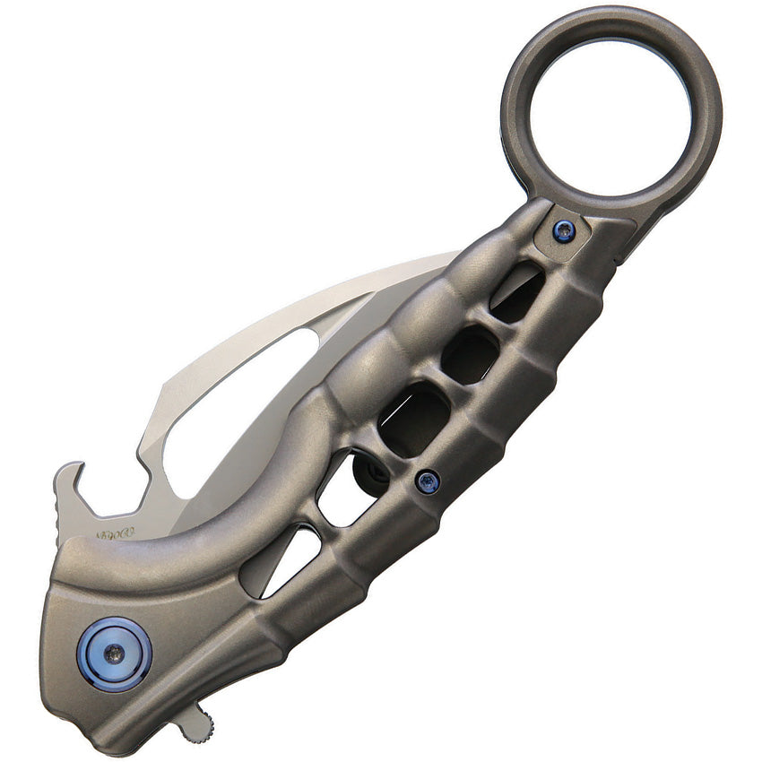 Rike Knife Alien 2 Linerlock Gray Titanium Karambit Folding Knife alie ...