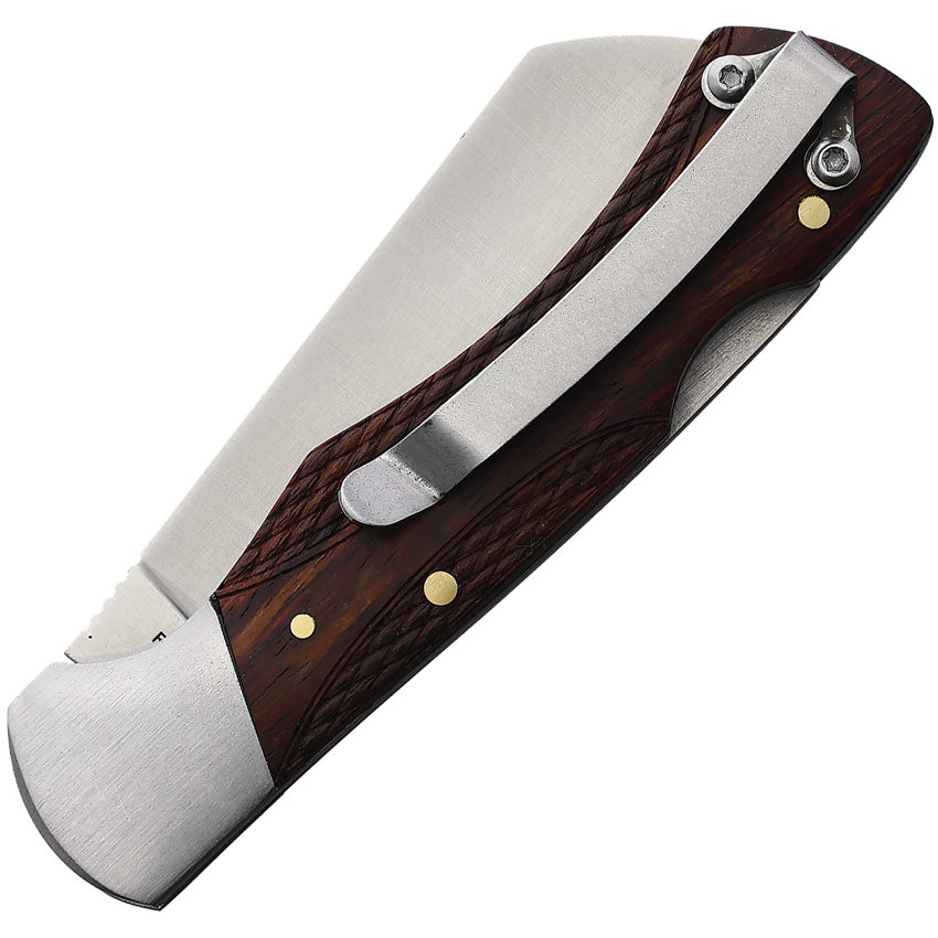 Roper Knives Klondike Lockback Brown Wood Folding D2 Pocket Knife 0038 ...