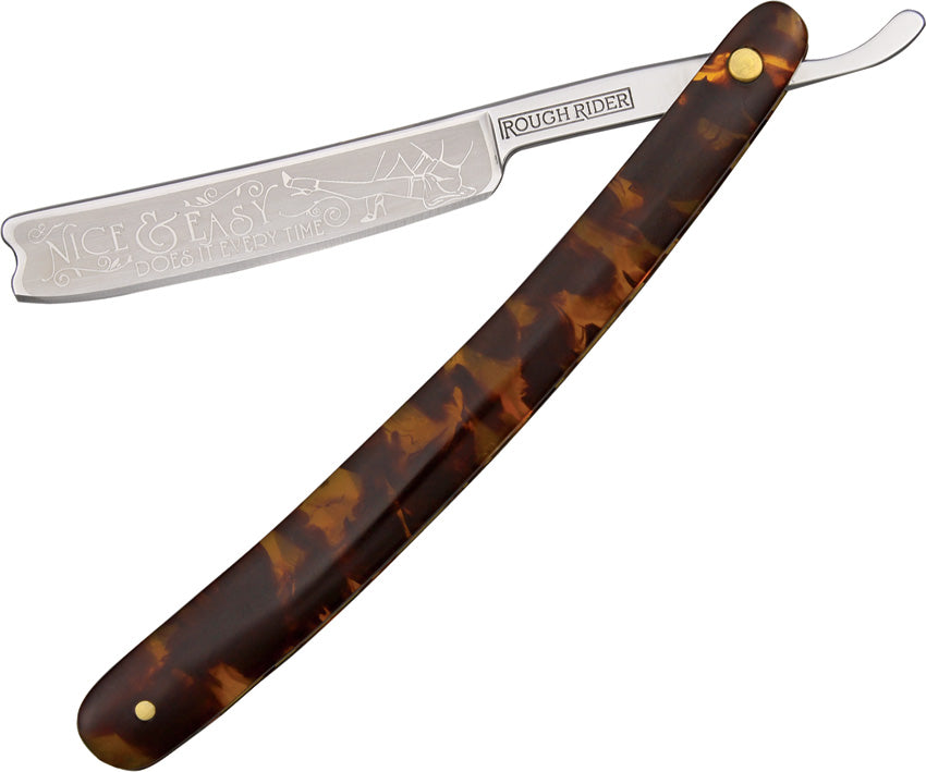 Rough Ryder Nice and Easy Imitation Tortoise Shell 440 Folding Razor 1 ...