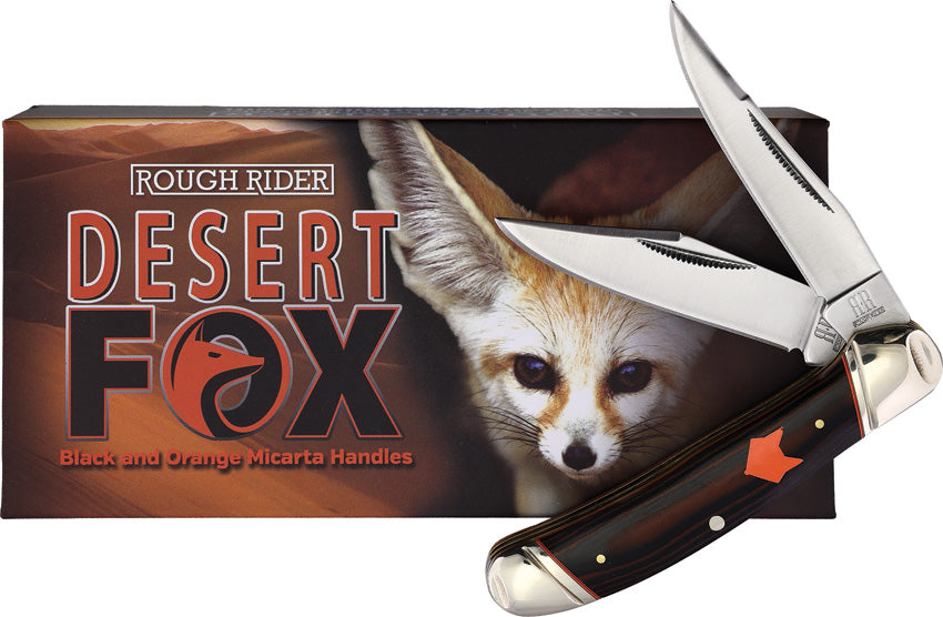 Rough Ryder Desert Fox Copperhead Orange & Black Micarta Folding Knife ...