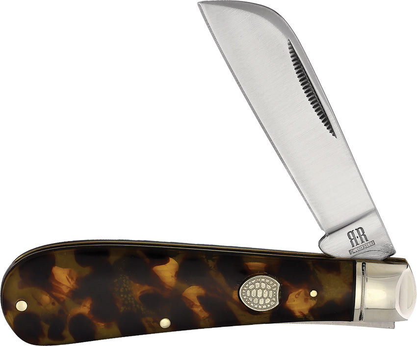 Rough Ryder Half Hawk Faux Tortoise Shell Folding Stainless Pocket Kni ...