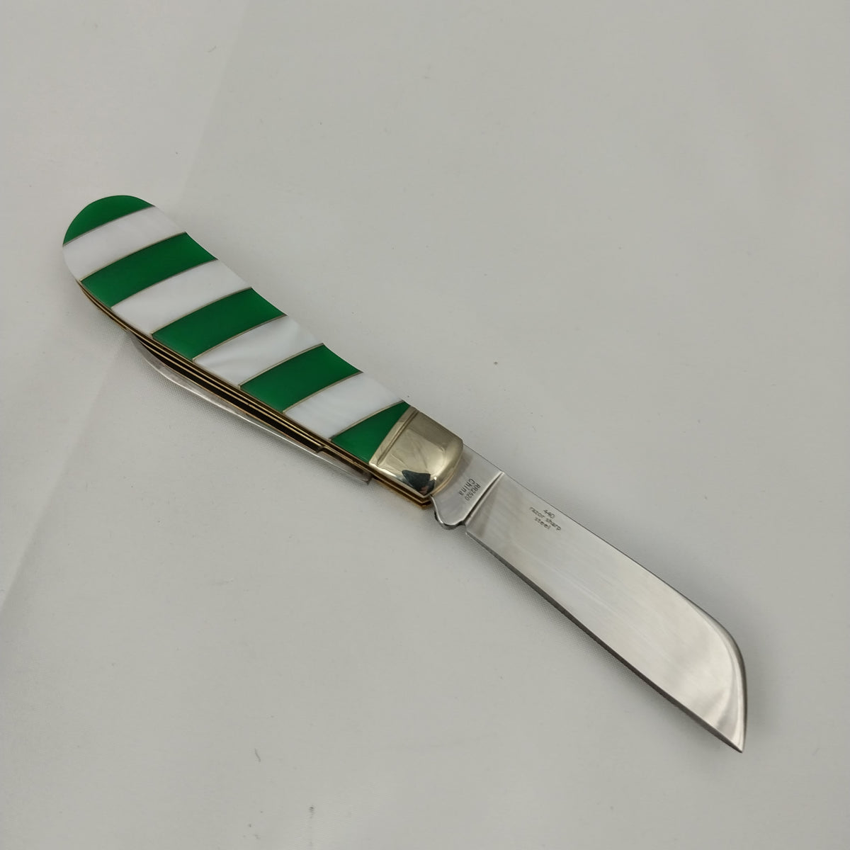 Rough Ryder Merry Christmas Half Hawk Green & White Folding Stainless ...
