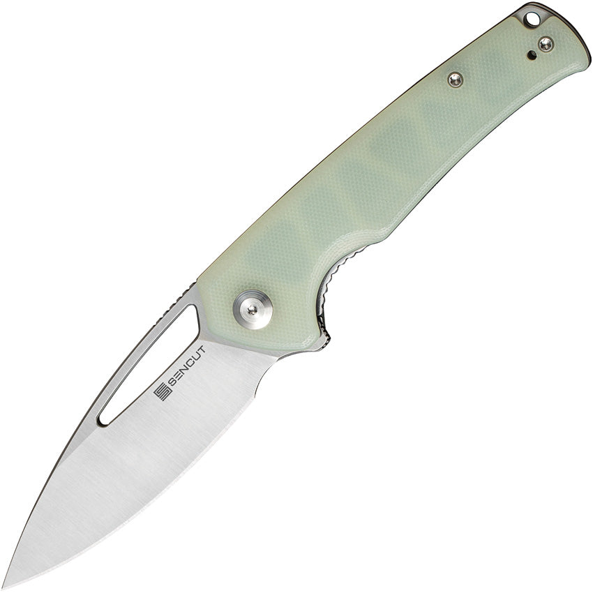 SENCUT Mims Linerlock Jade G10 Folding 9Cr18MoV Drop Pt Pocket Knife 2 ...