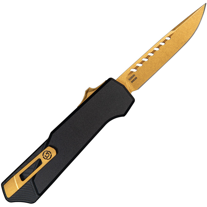Southern Grind Automatic Arachnid Knife OTF Black Aluminum Bronze S35V ...