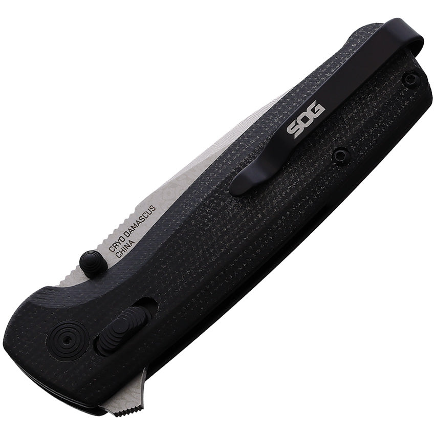 Sog Terminus XR Lock Carbon Fiber & G10 Folding Damascus Pocket Knife ...
