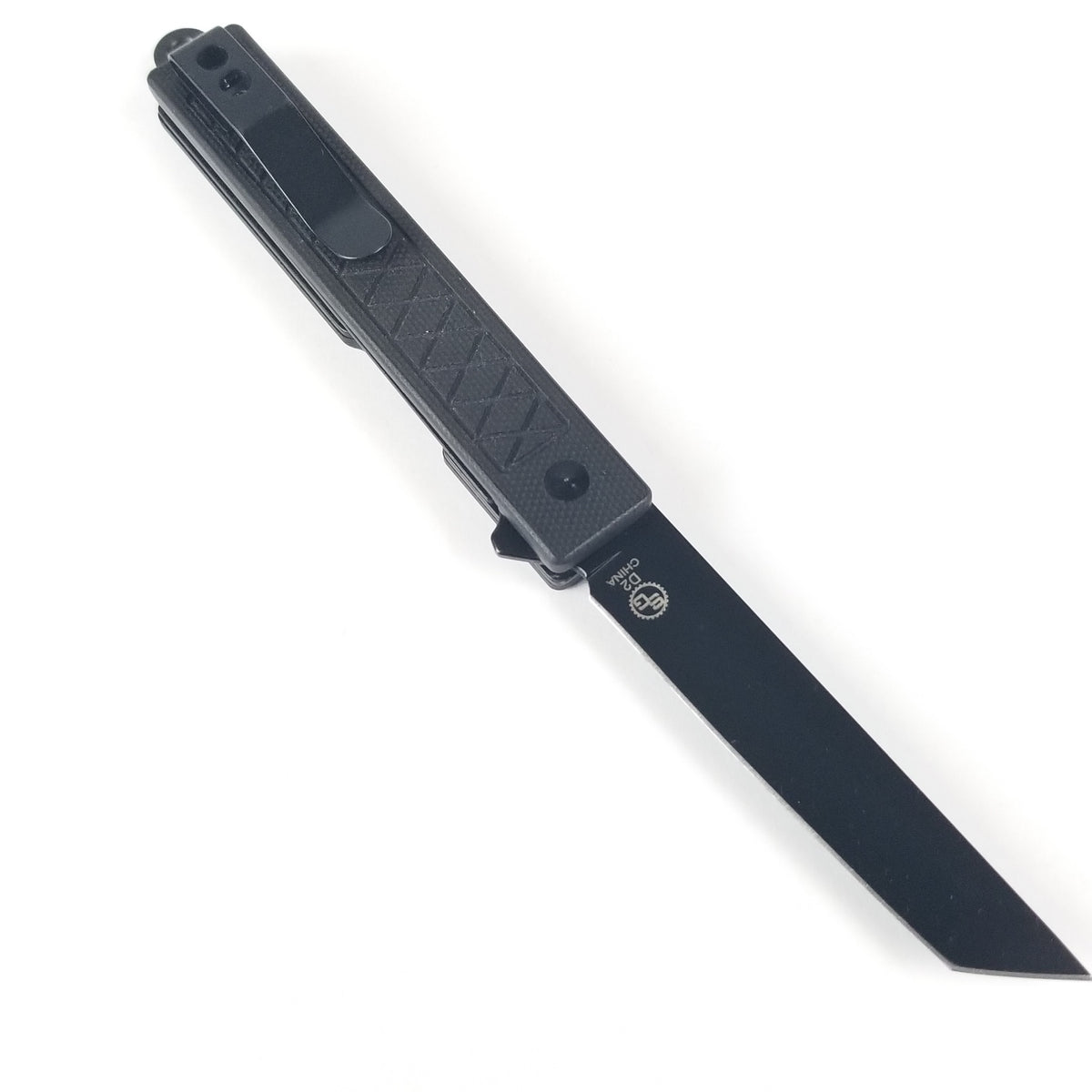 StatGear Pocket Samurai Knife Full-Size Black G10 Folding D2 Steel Bla ...