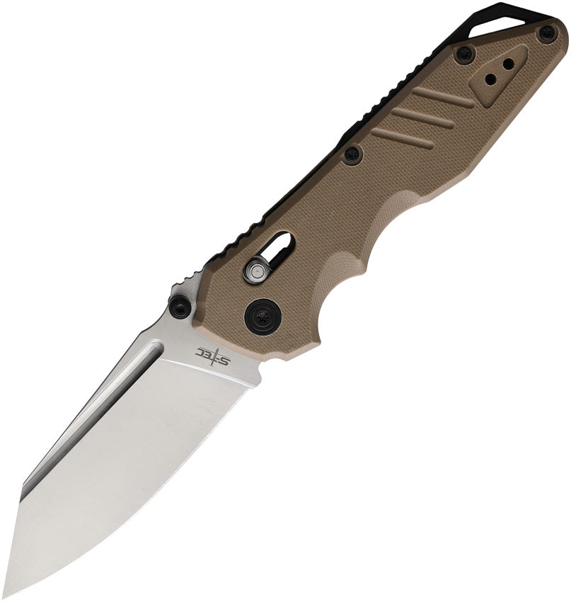 S-TEC Rapid Lock Tan G10 Handle Stainless Steel Sheepsfoot Folding Poc ...