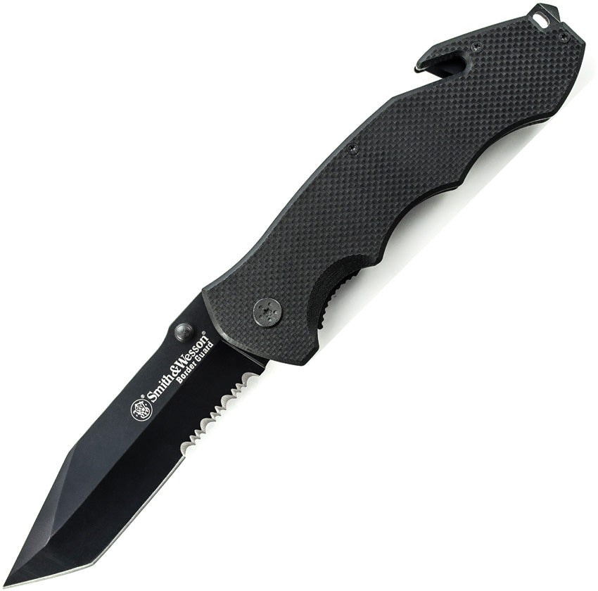 Smith & Wesson Border Guard Rescue Tanto Large Size Folding Knife BG6T ...