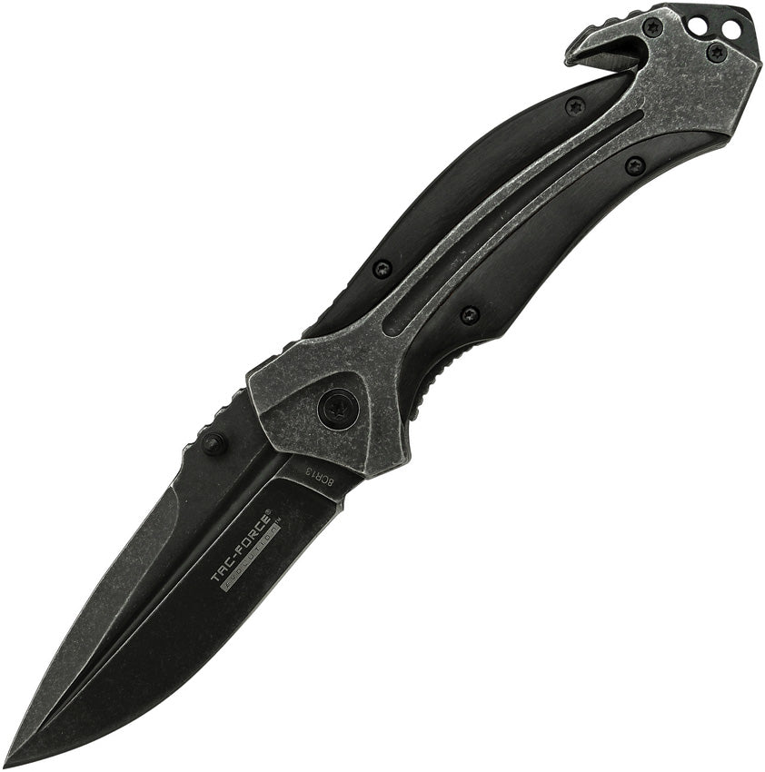 Tac Force Evolution Rescue A/O Black Wood Front Handle Folding Knife E ...