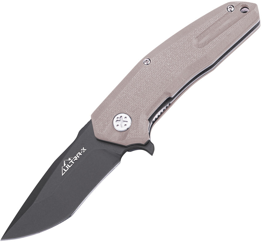 Ultra-X Cobra Linerlock Desert Tan G10 Folding 440C Steel Pocket Knife ...