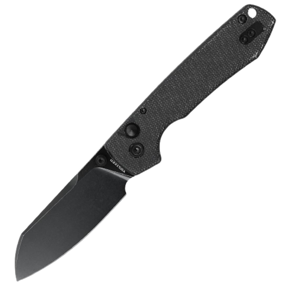 Vosteed Raccoon Button Lock Black Micarta Folding 14C28N Cleaver Pocke ...