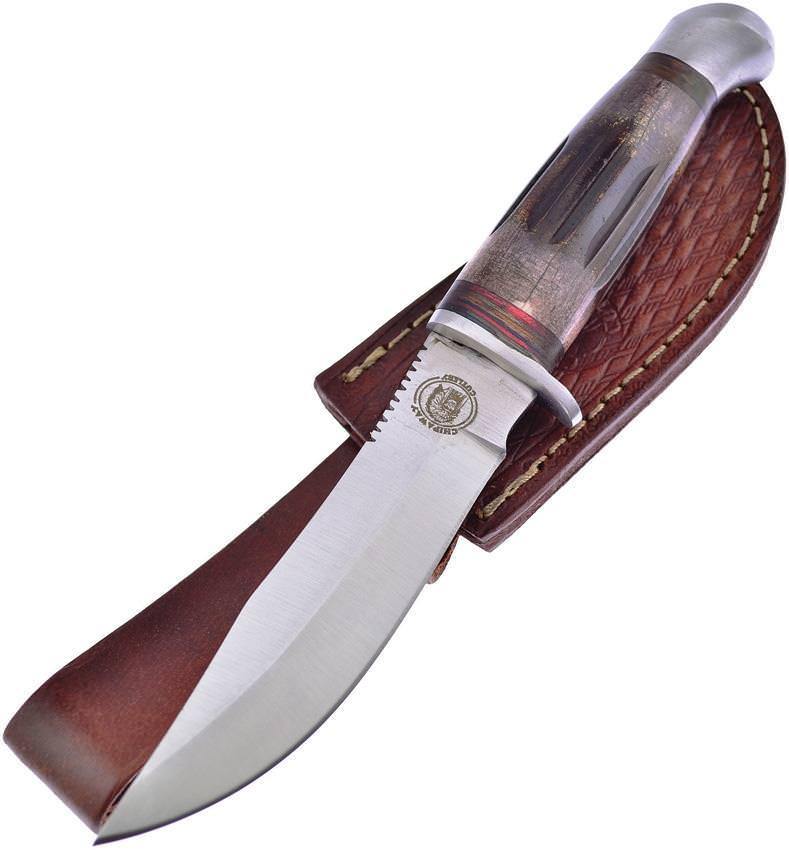 Frost Cutlery Chipaway Hunter Torch Bone Handle Fixed Satin Blade Knif ...