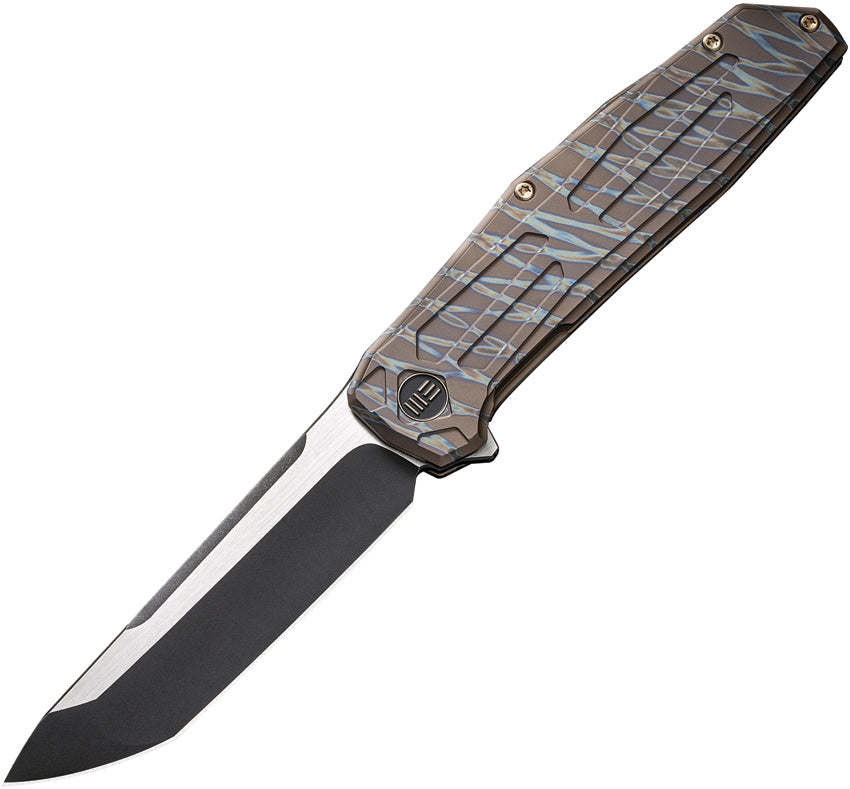 We Knife Shadowfire Framelock Tiger Stripe Titanium Folding 20CV Knife ...