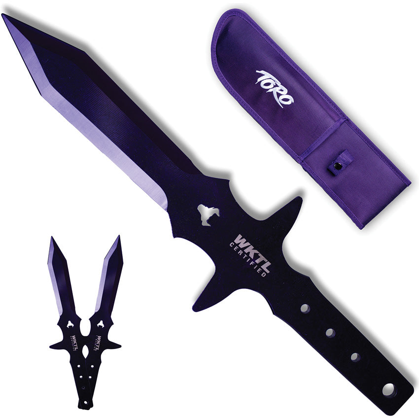 Toro Knives Barbaro Black & Purple Stainless 3pc Throwing Knives Set 0 ...