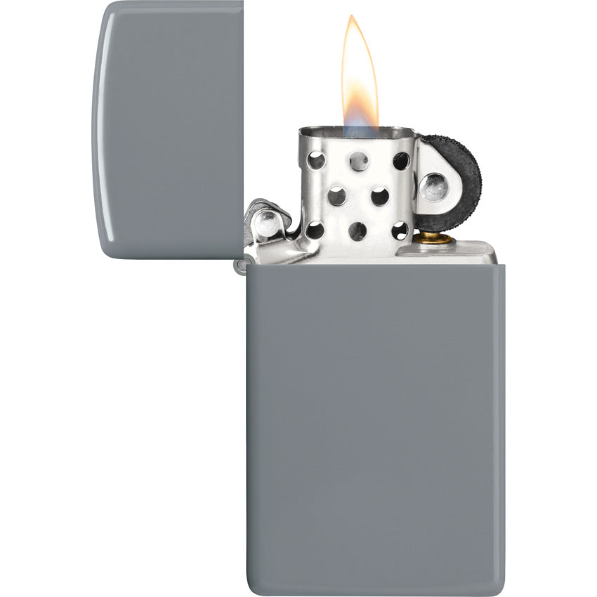 Zippo Slim Lighter No Logo Flat Gray Colored Water Resistant Lighter 2 ...