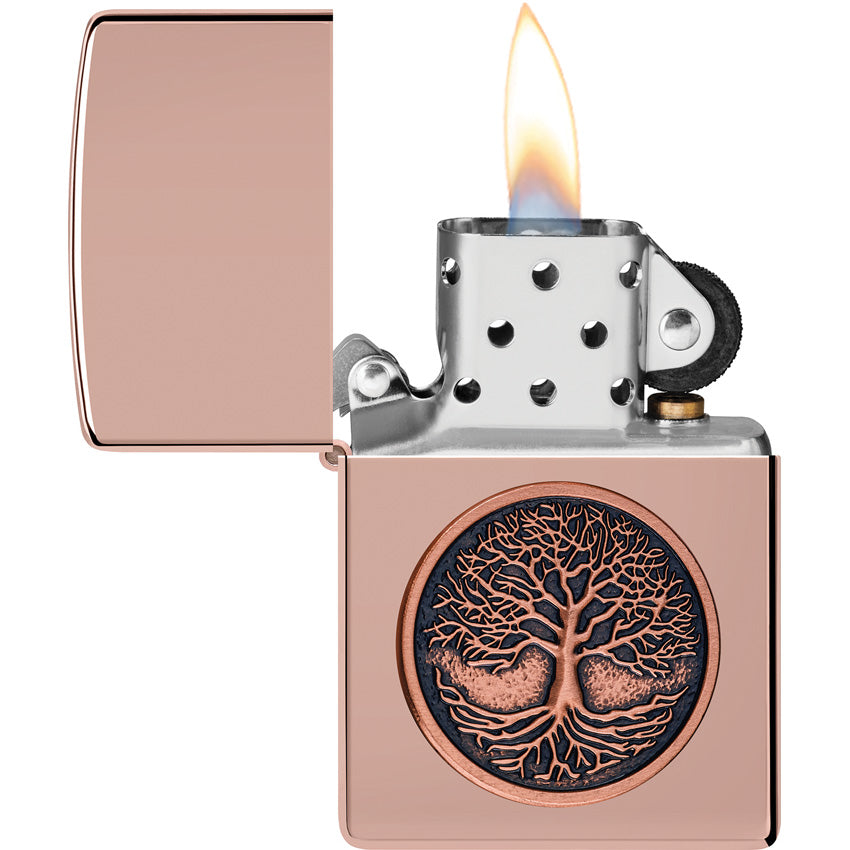 Zippo Tree Of Life Emblem High Polish Rose Windproof Lighter 70765 ...