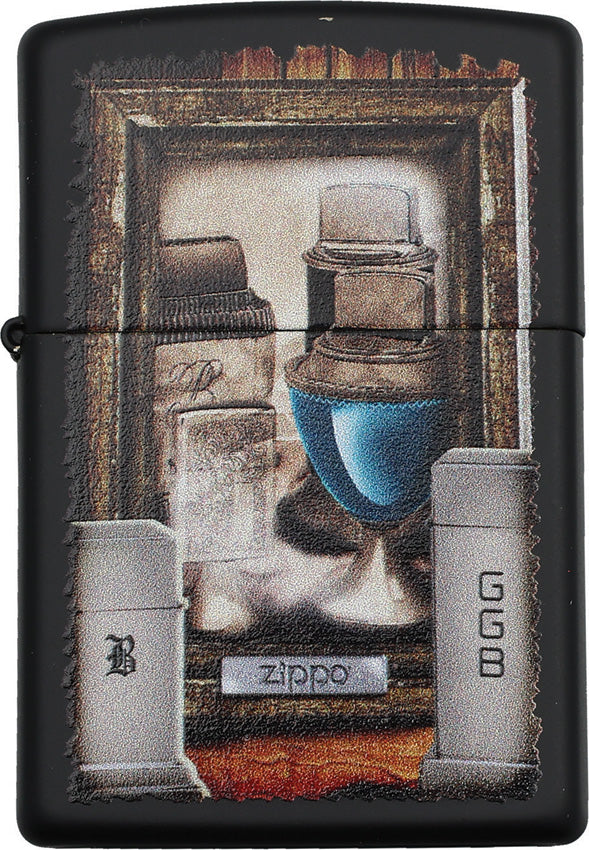 Zippo Table Light Lighter Black Matte Colored 2.25" Boxed Made In USA ...