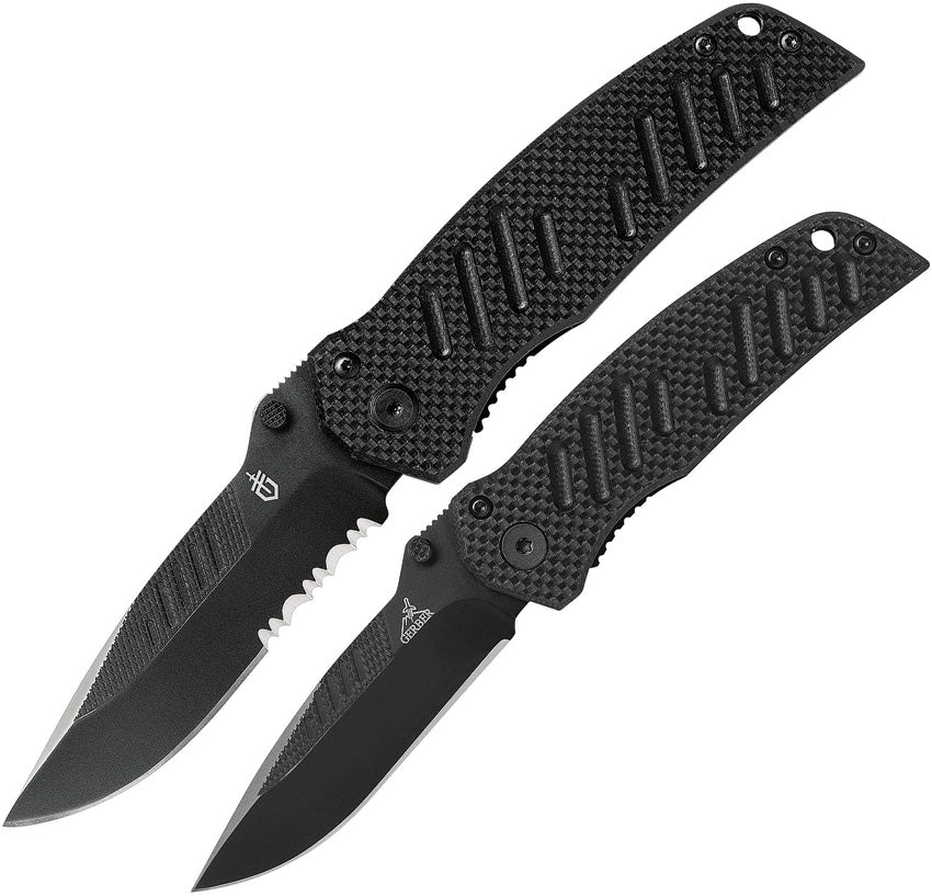 Gerber Swagger Framelock Combo 2 Pack Standard / Serrated Folding Knif ...