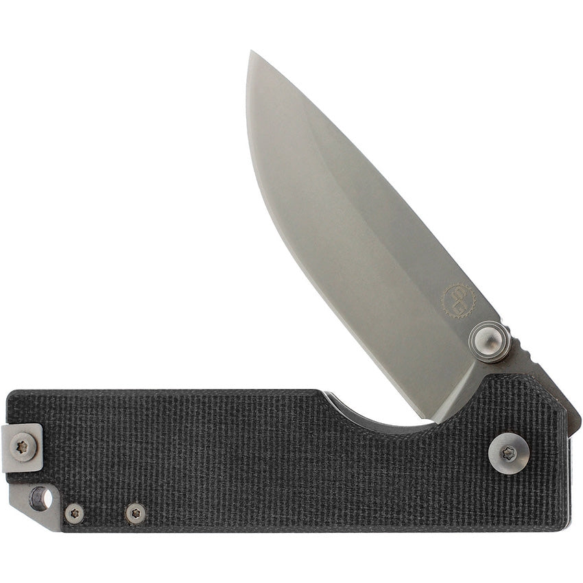 StatGear Ausus Linerlock Black Micarta Stonewash D2 Tool Steel Folding ...