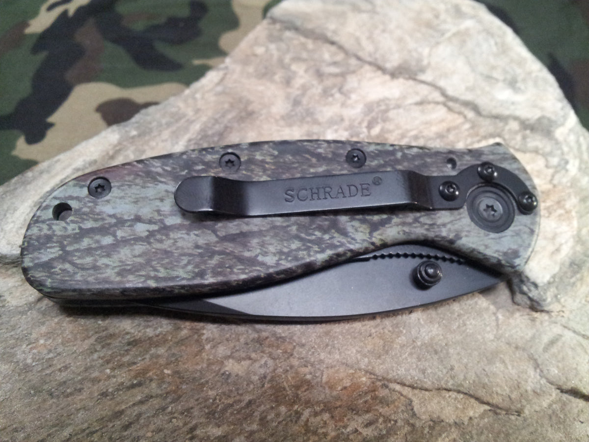 Schrade X-Timer Camo Linerlock Drop Pt Folding Pocket Knife XT10C ...
